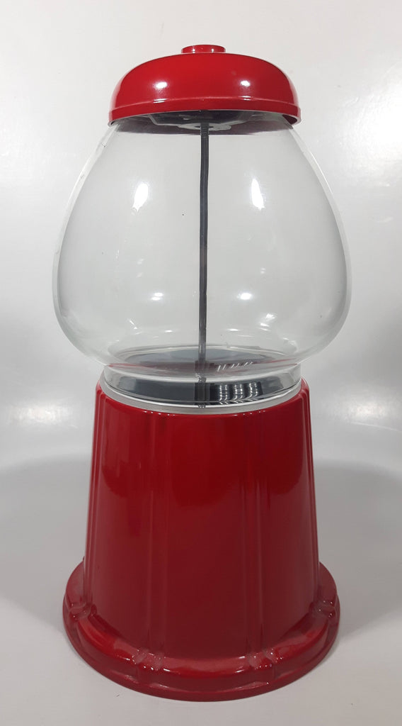 Red Metal and Glass Dome 11 1/2" Tall Gumball Machine Dispenser ...