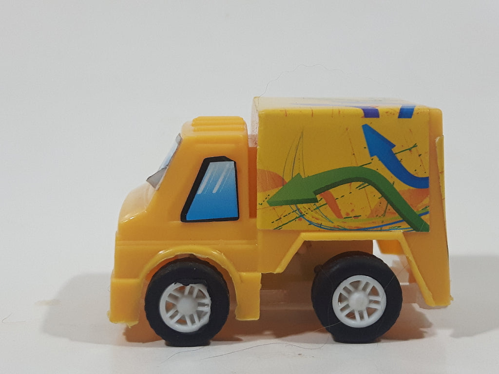 Cube Van Delivery Truck Pull Back Yellow Plastic Toy Car Vehicle ...