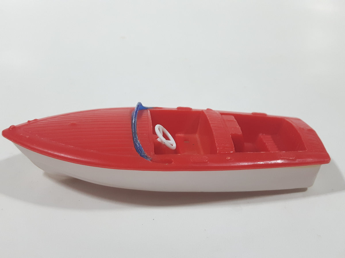 Vintage Red and White Speedboat Plastic Toy Watercraft Boat Made in Ho ...