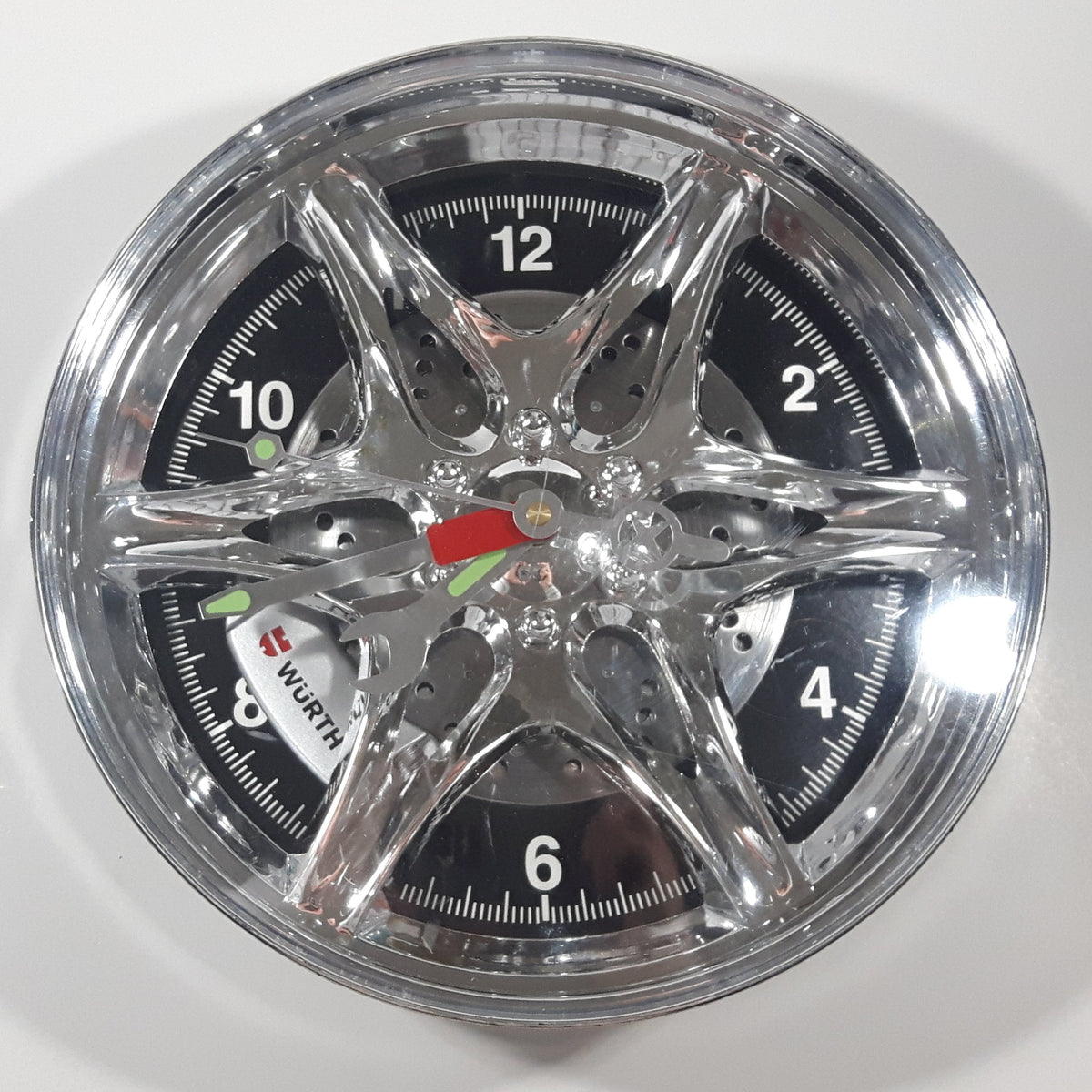 Wurth Wheel Rim Shaped 10 1/2" Diameter Advertising Wall Clock with To ...