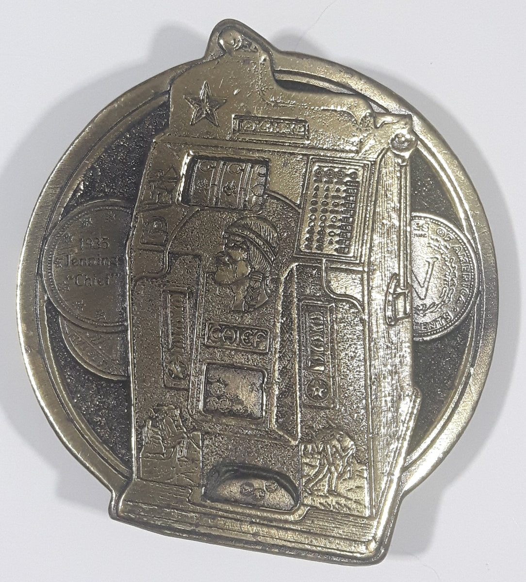 Vintage 1935 Jennings Chief Slot Machine Metal Belt Buckle – Treasure ...