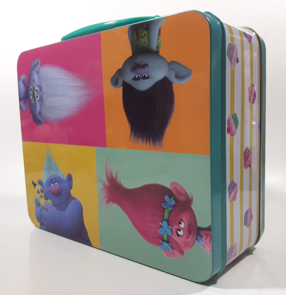2016 Dreamworks Animation Trolls Embossed Tin Metal Lunch Box Containe ...
