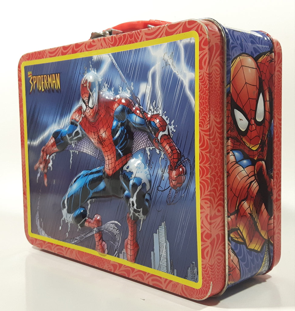 Marvel Comics Spider-Man Lightning Themed Embossed Tin Metal Lunch Box ...