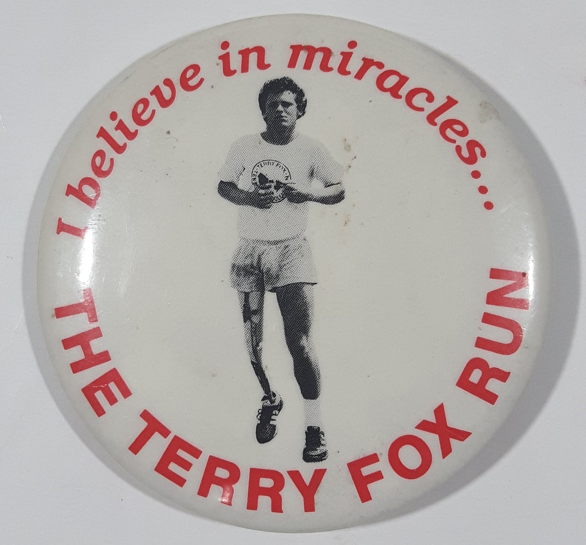 I believe in miracles... The Terry Fox Run 2 1/4" Metal Pin – Treasure ...
