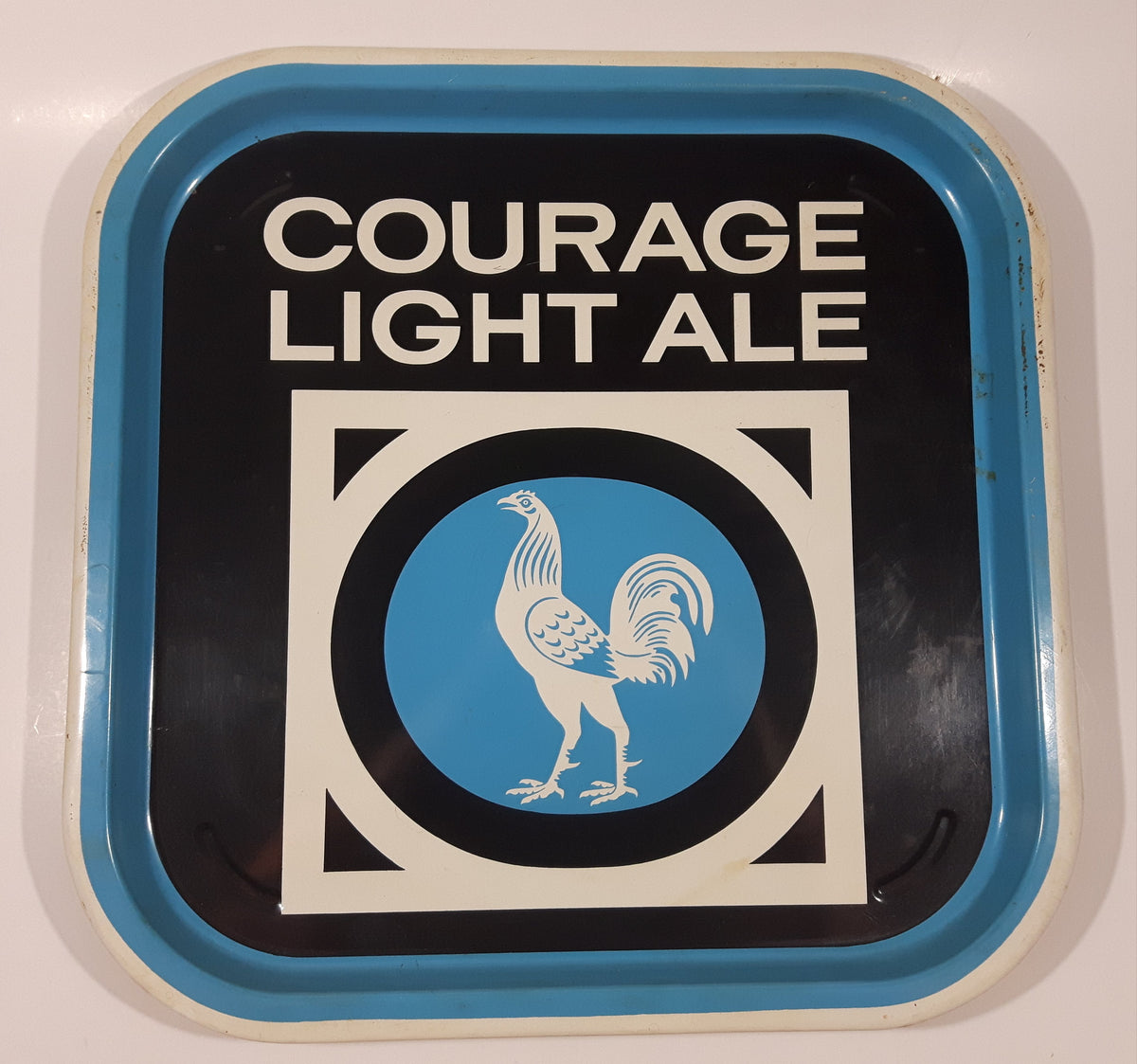 Vintage 1960s Courage Light Ale Beer Rooster Themed Blue Black White 1 ...