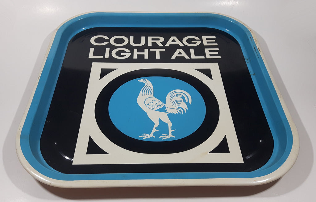 Vintage 1960s Courage Light Ale Beer Rooster Themed Blue Black White 1 ...