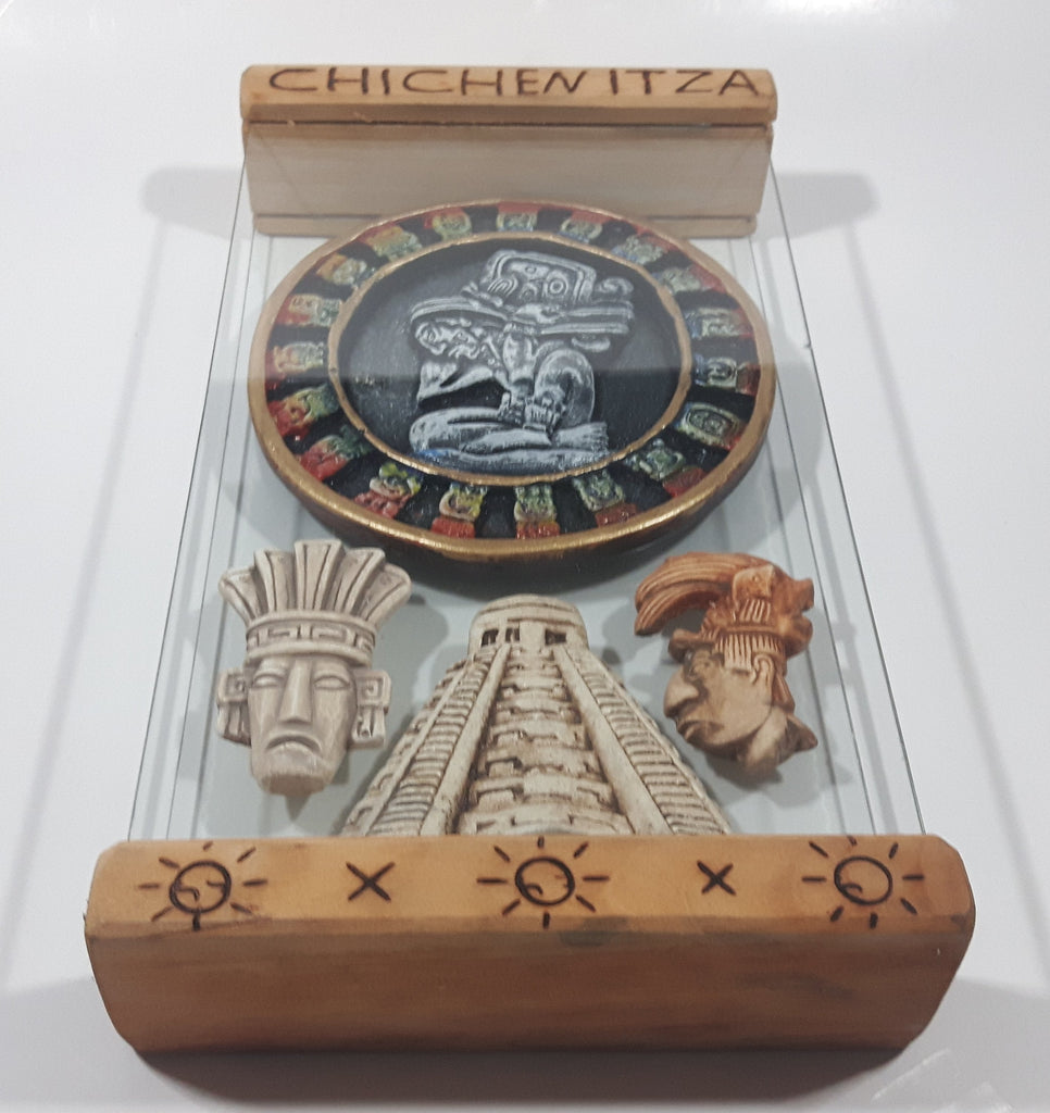 Very Rare Mexico Chichen Itza Mayan Calendar Temple and Masks 10 1/2 ...