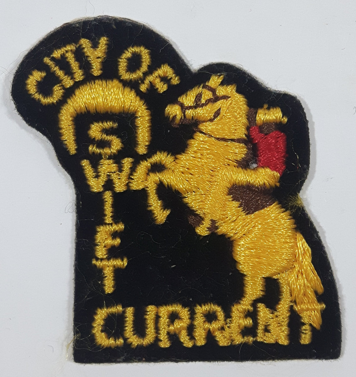 City of Swift Current Cowboy Riding Horse 1 3/4" x 1 7/8"" Fabric Patc ...