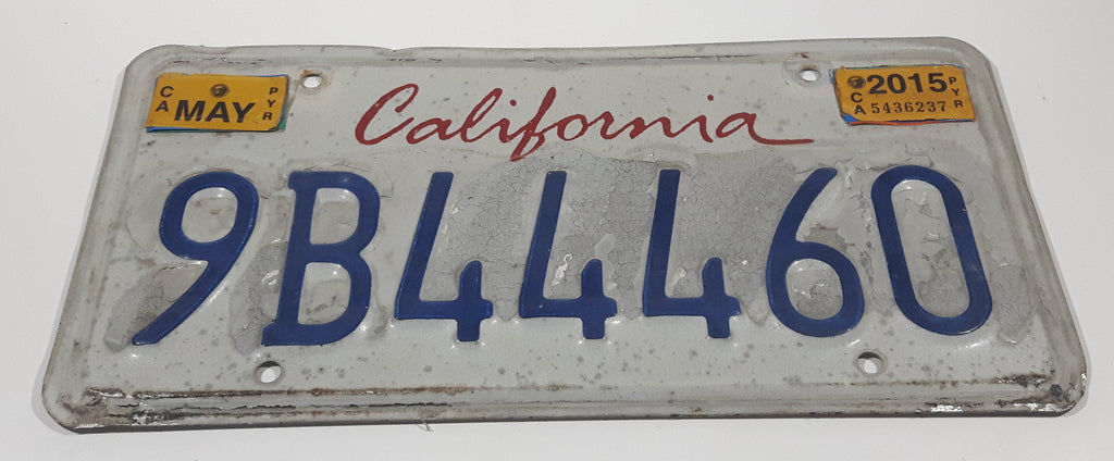 2015 California White with Dark Blue Letters Vehicle License Plate 9B4 ...