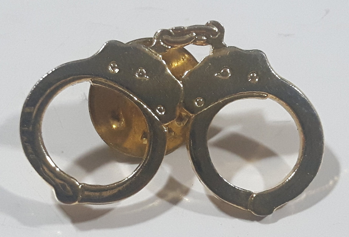 Handcuffs 3/4" x 1 1/8" Gold Tone Metal Lapel Pin – Treasure Valley ...