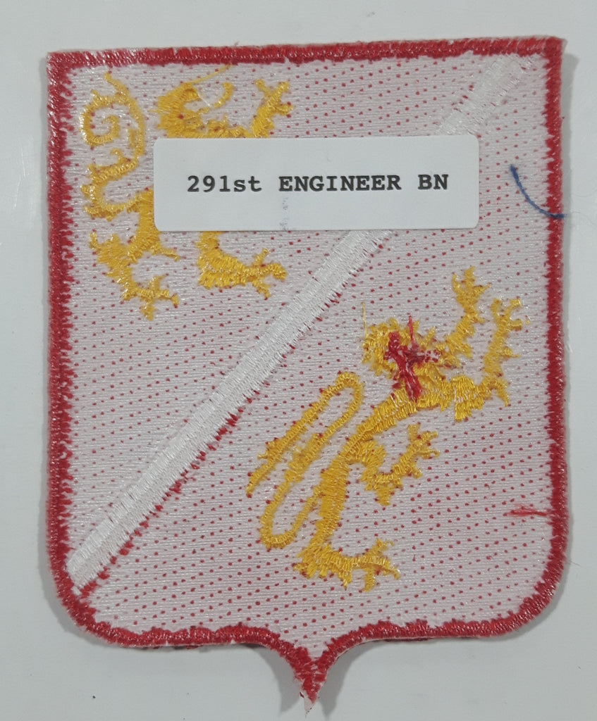US Army 291st Engineer Battalion 2 3/4" x 3 1/2" Fabric Military Insig ...