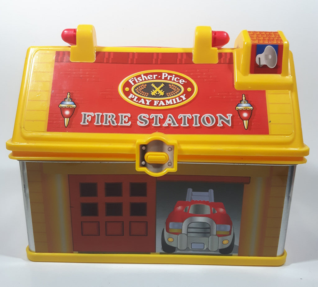 2008 Mattel Fisher Price Play Family Fire Station Toy Plastic Containe ...