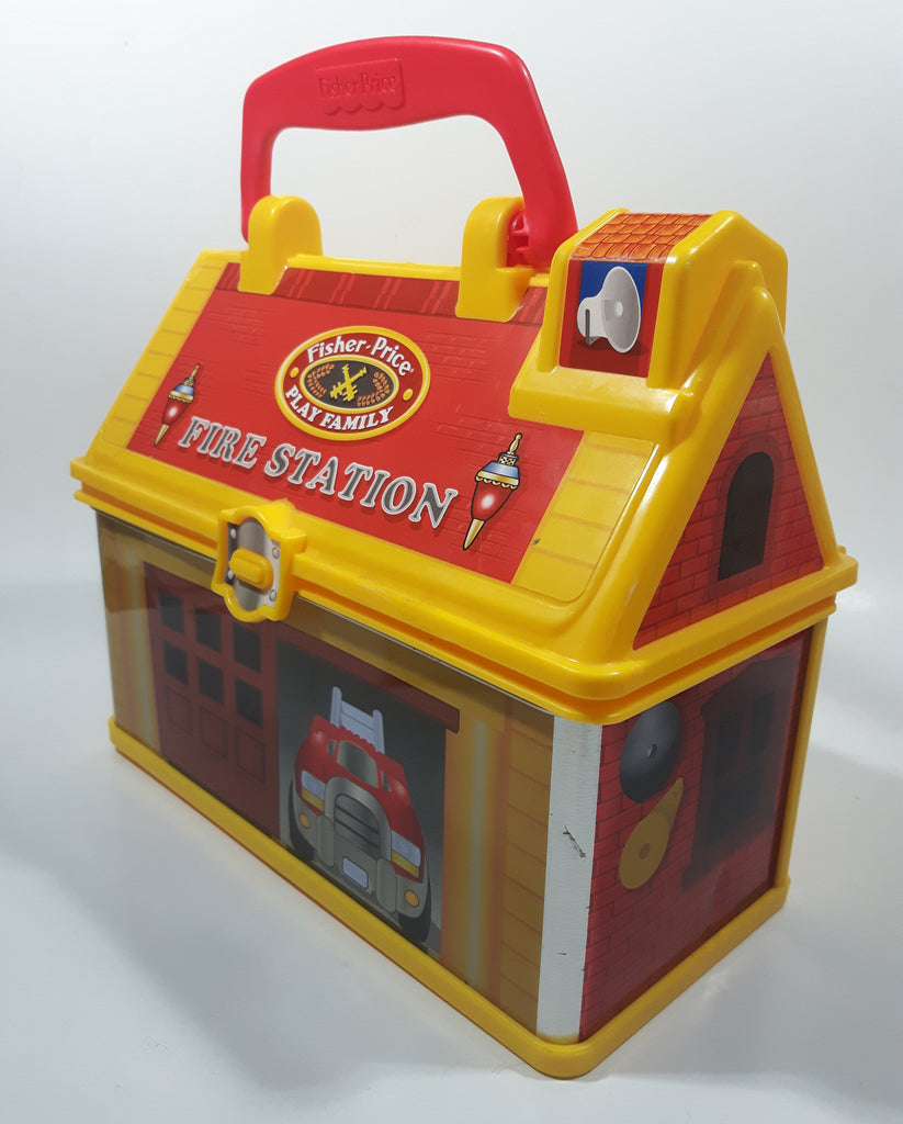 2008 Mattel Fisher Price Play Family Fire Station Toy Plastic Containe ...
