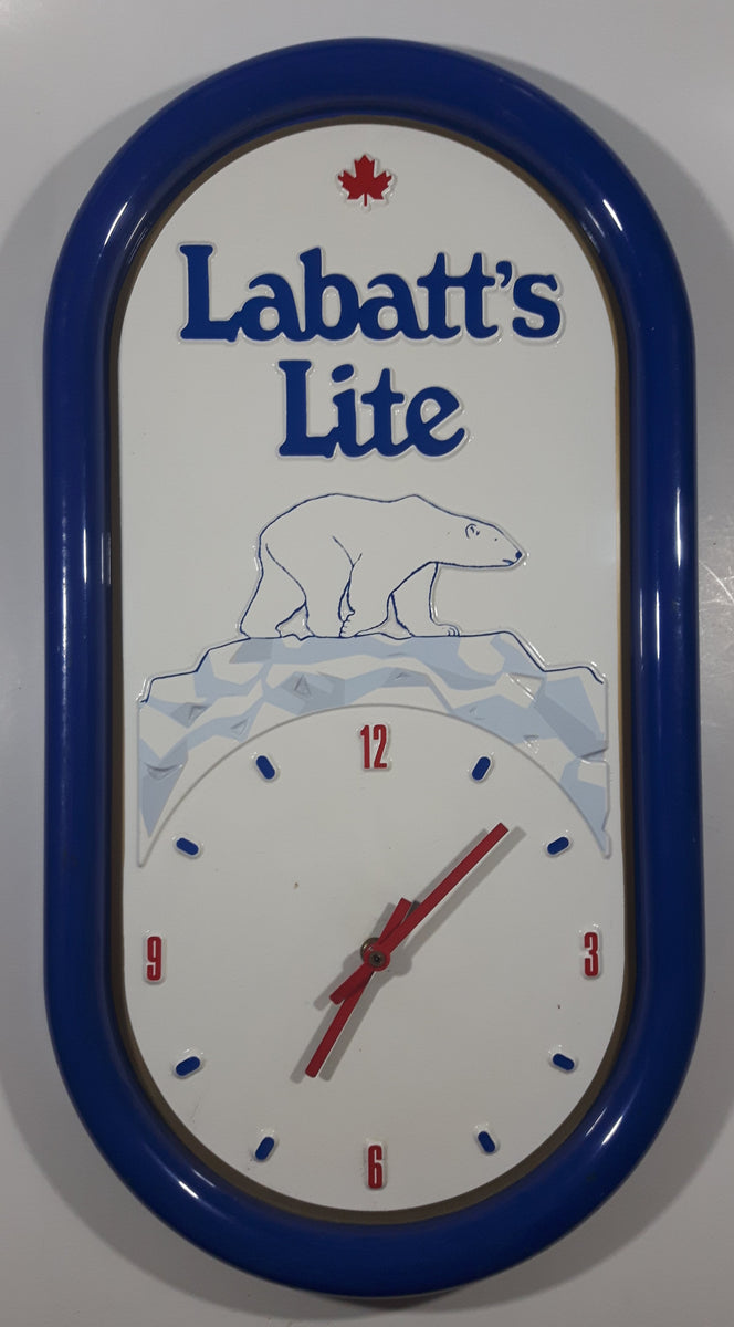 Rare Labatt's Lite Beer Polar Bear Themed 10 5/8" x 20 1/4" Plastic Wa ...