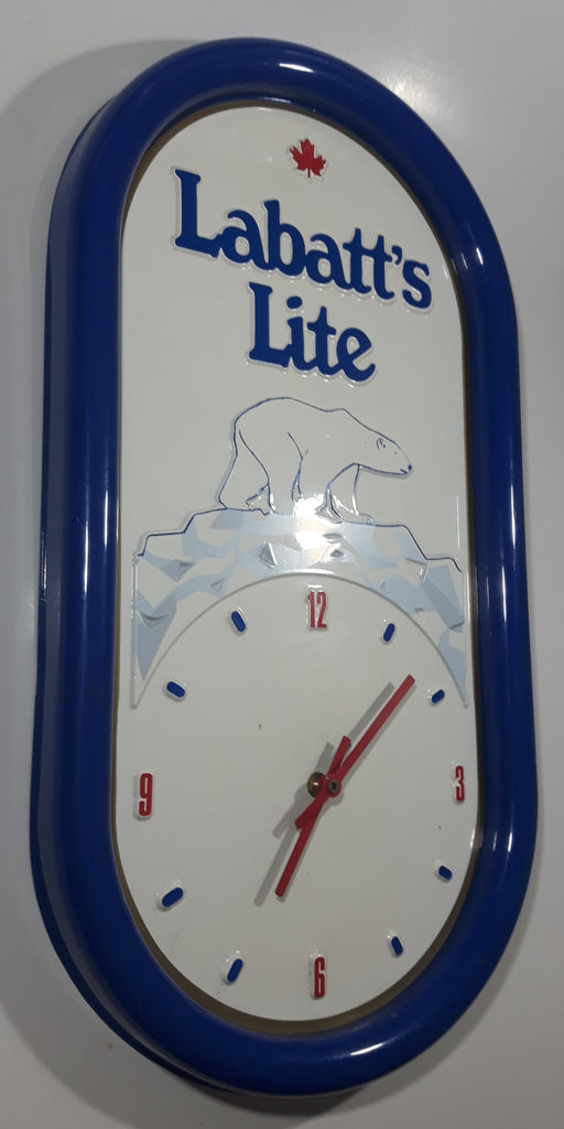 Rare Labatt's Lite Beer Polar Bear Themed 10 5/8" x 20 1/4" Plastic Wa ...