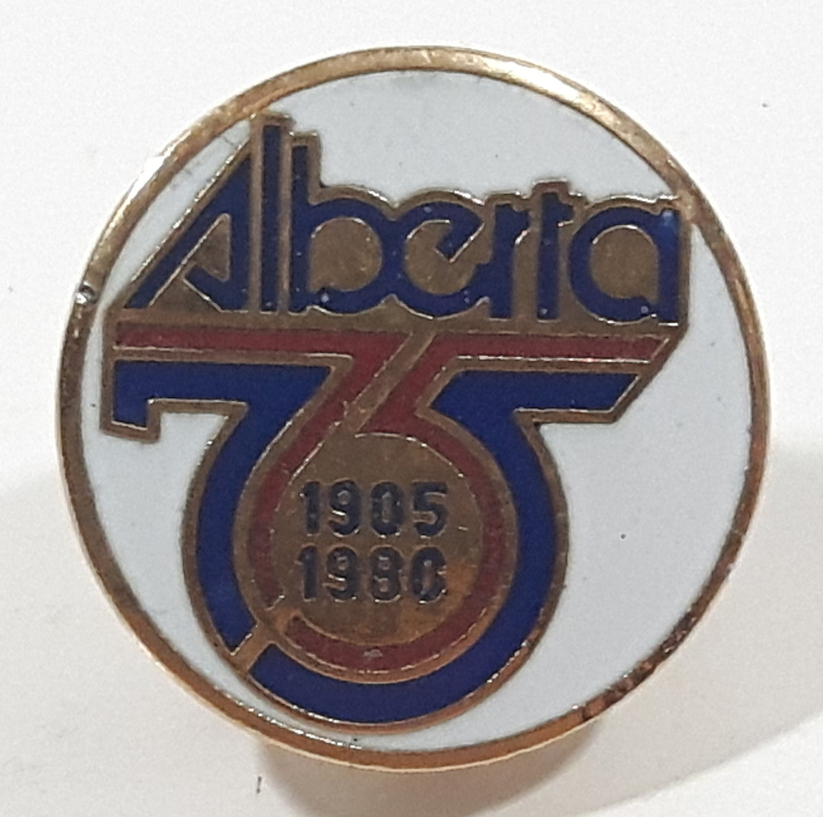 Alberta 75th Anniversary 1905 - 1980 5/8" Enamel Metal Lapel Pin ...
