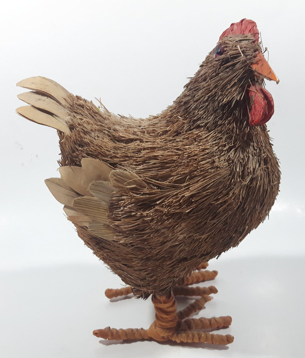 Folk Art Straw Brown Rooster Chicken 8 1/4" Tall – Treasure Valley ...
