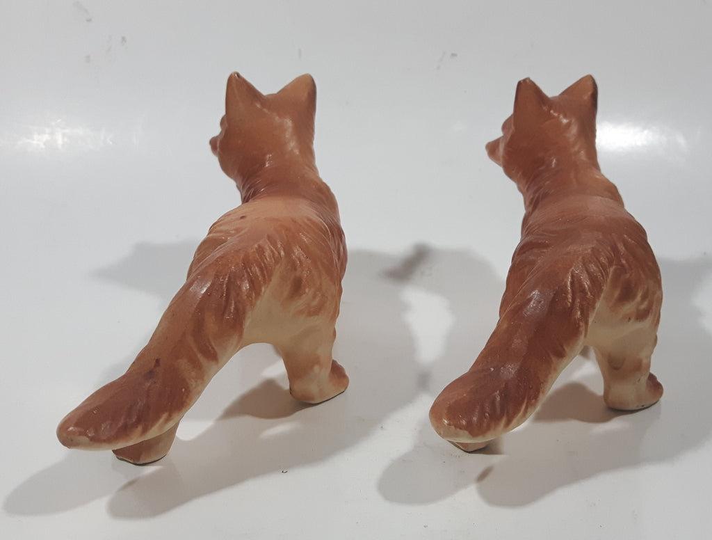 Vintage Red Fox 6 1/2" Long Ceramic Wildlife Figurine Set of 2 ...