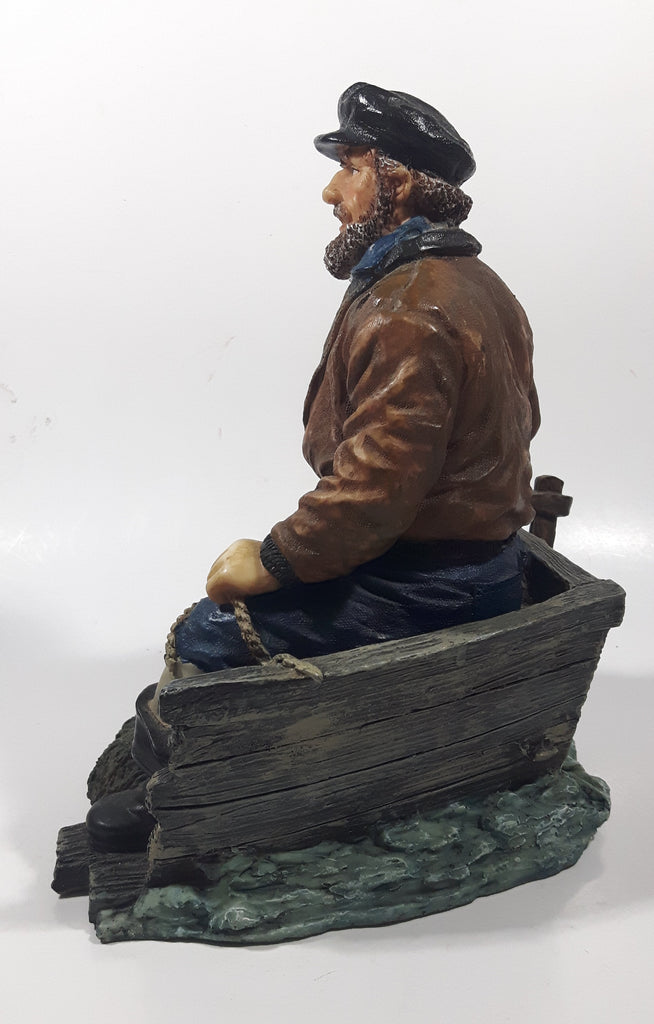 Captain on Rickety Boat Sitting In Busted Up Broken Life Raft Row Boat ...