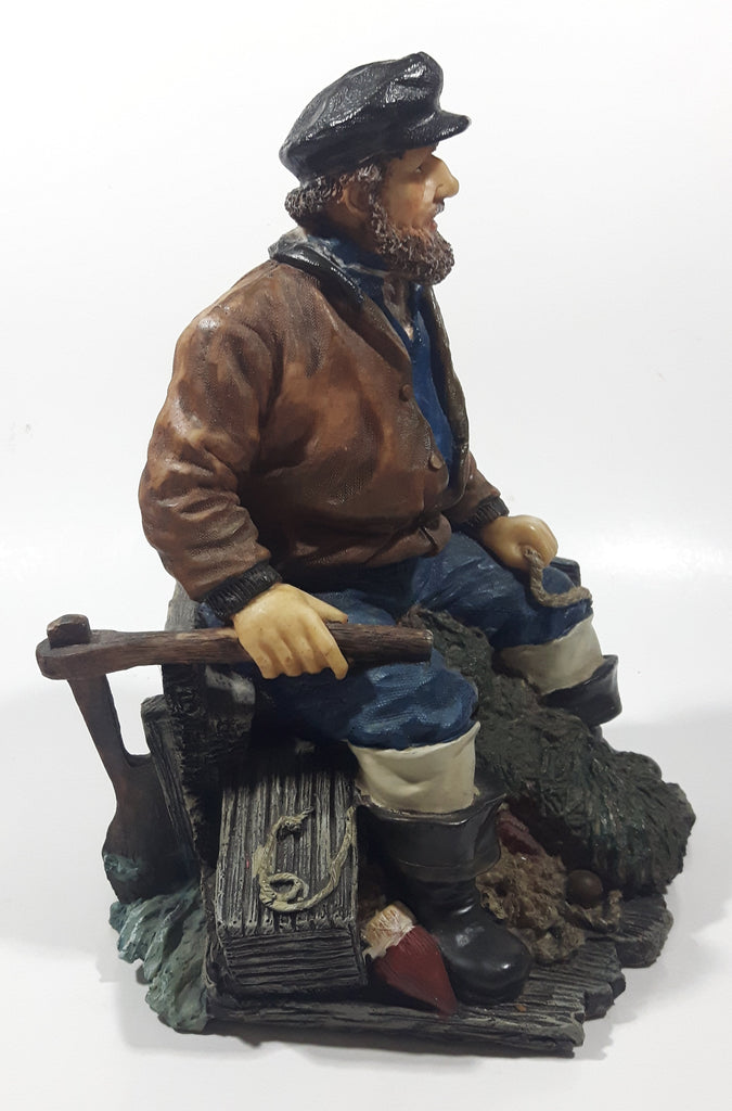 Captain on Rickety Boat Sitting In Busted Up Broken Life Raft Row Boat ...