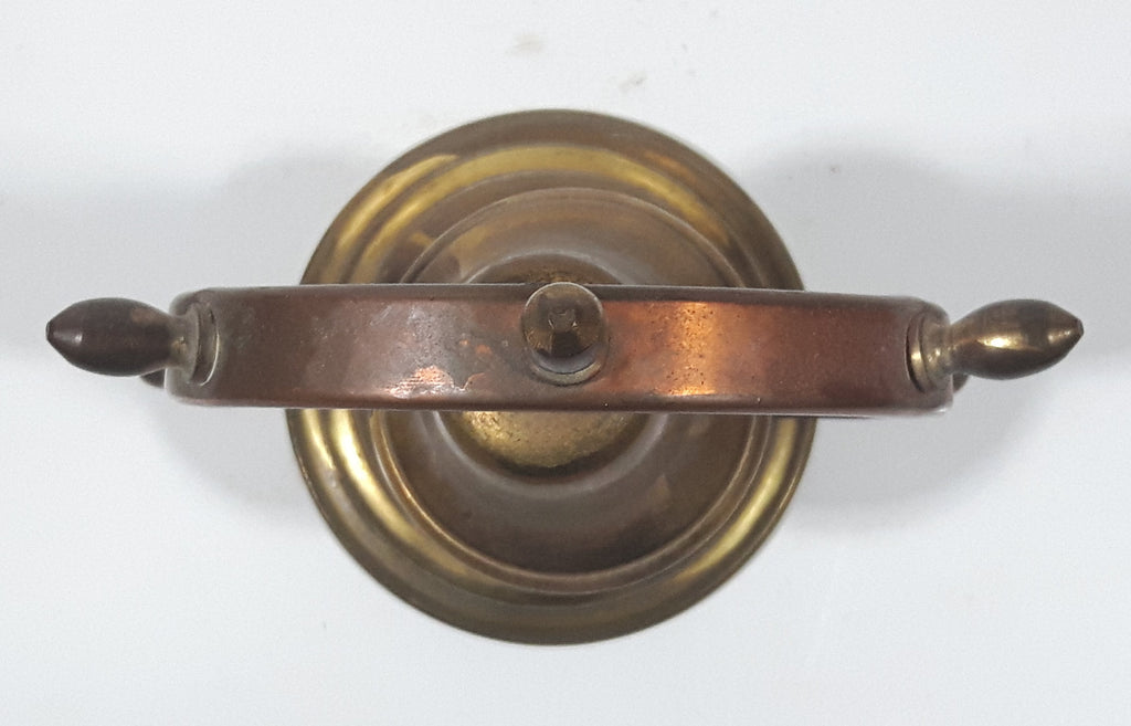 Vintage Copper Captain's Ship Wheel with Brass Bell and Base 4 1/2" Ta ...