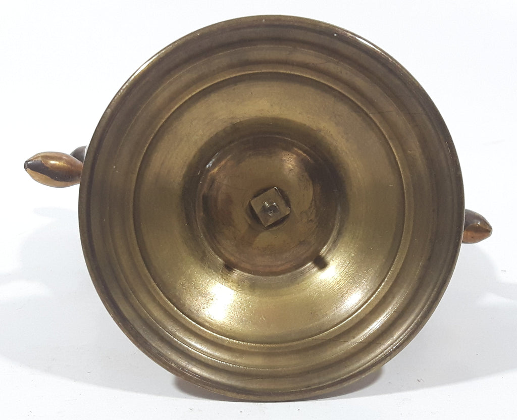 Vintage Copper Captain's Ship Wheel with Brass Bell and Base 4 1/2" Ta ...