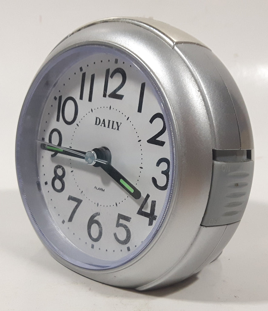 Daily Nightstand Round 3 1/2" Tall Alarm Clock with Glow In The Dark H ...