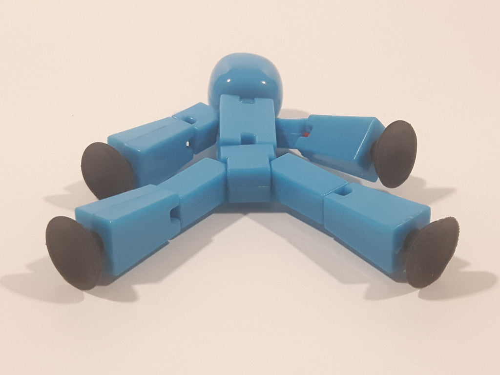 2015 Zing Stikbot Blue 3" Tall Plastic Poseable Figure with Suction Cu ...
