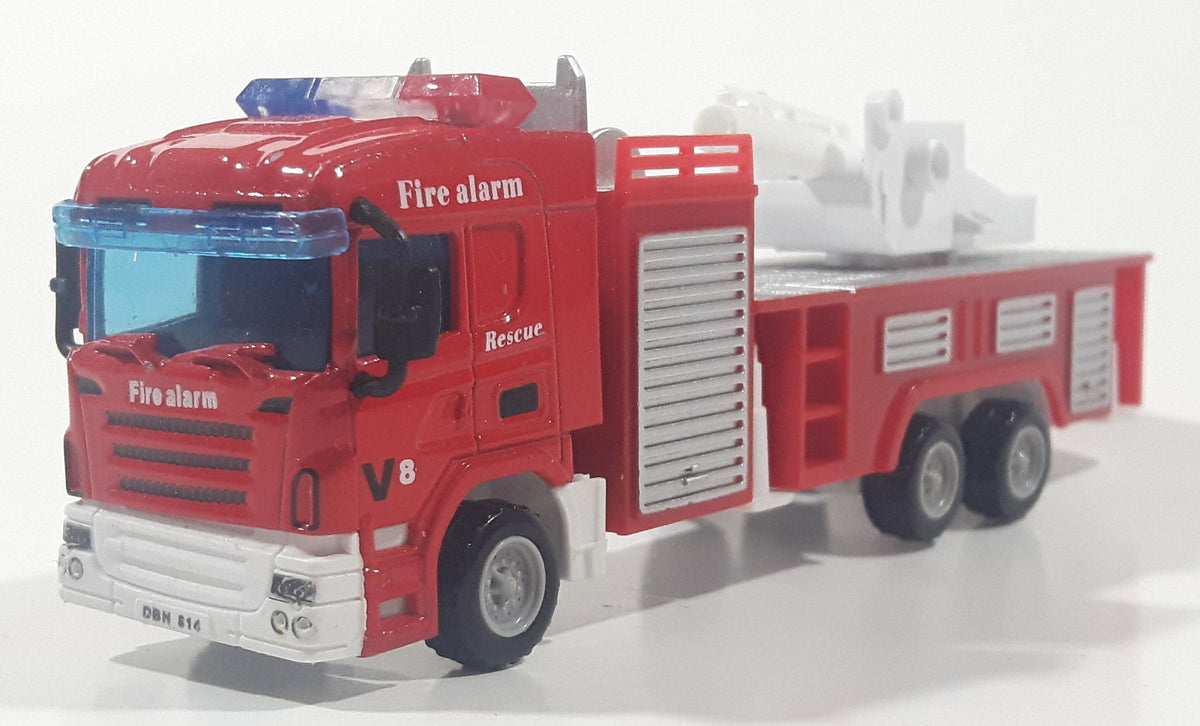 Fire Alarm Rescue Fire Engine Truck Red Plastic Die Cast Toy Car Vehic ...