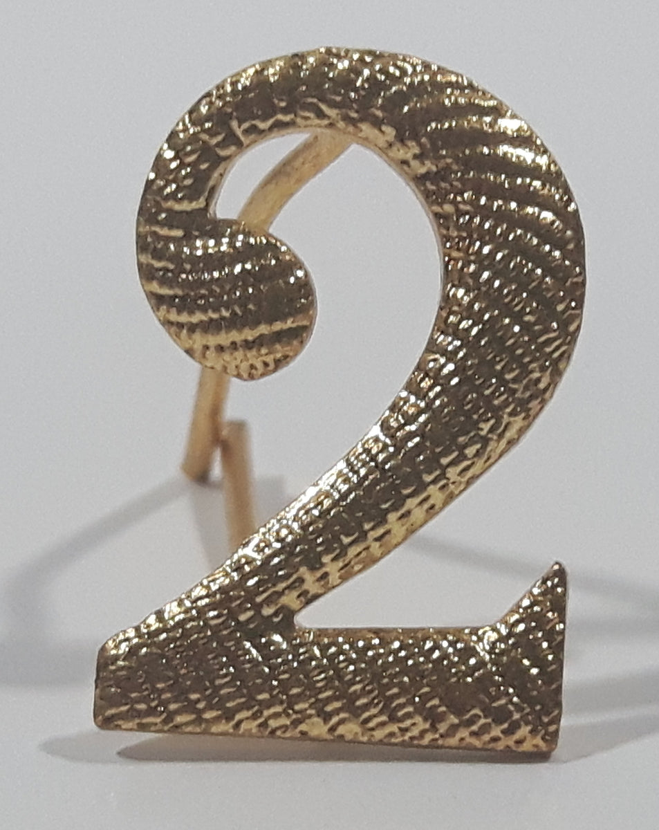 2nd Territorial Battalion 2 Brass Tone Metal Number 2 Regiment Unit Ha ...