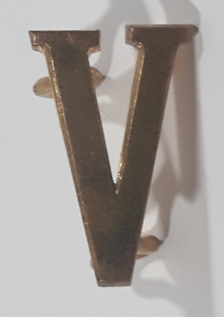 Letter V Shaped Metal Regiment Unit Hat Cap Shoulder Patch Badge Insig ...