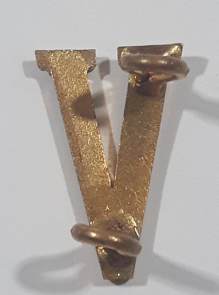 Letter V Shaped Metal Regiment Unit Hat Cap Shoulder Patch Badge Insig ...