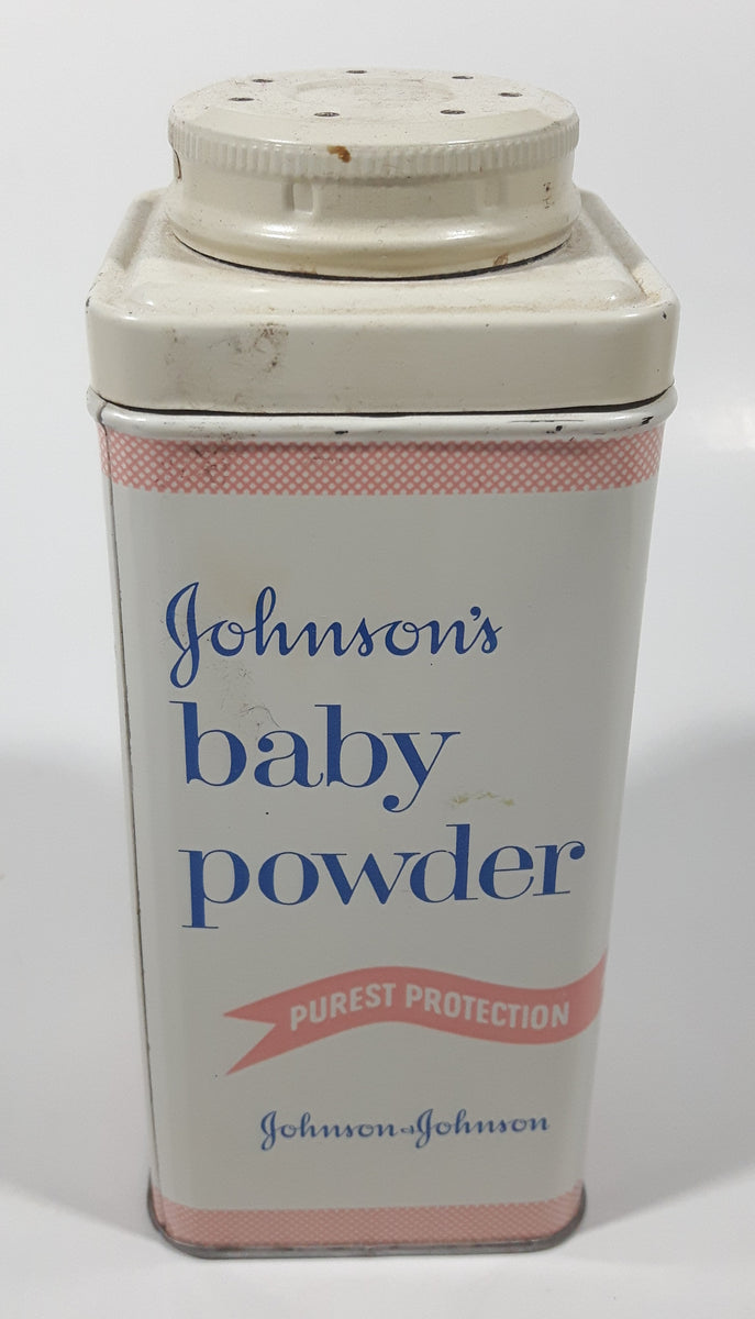 Vintage Johnson's Baby Powder Purest Protection 9 OZS. 6" Tall Tin Con ...