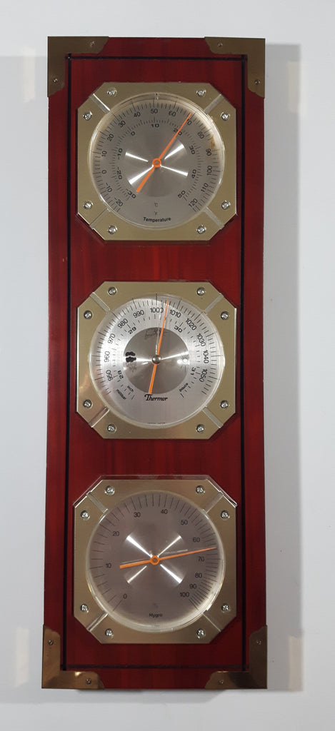 Vintage Thermor Thermometer Barometer Hygrometer Wood Cased Weather St ...