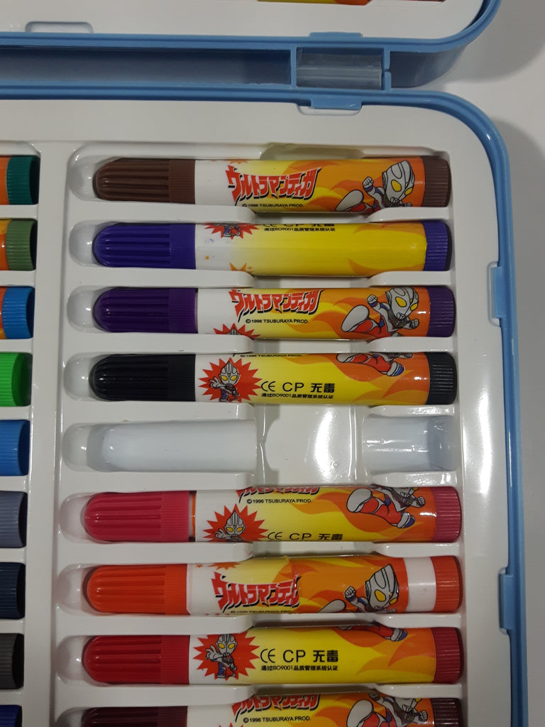 1996 Tsuburaya Productions Ultraman 36 Water color Pen Set In Blue Pla ...