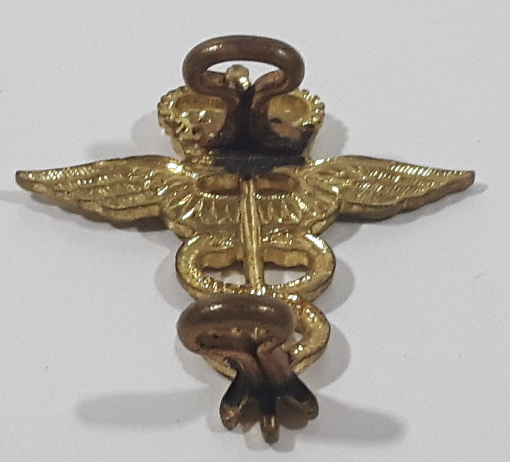 Vintage Royal Air Force Medical Corps Crown Wings Snake 7/8" x 1" Gold ...