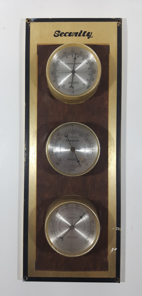 Vintage Springfield Thermometer Barometer Hygrometer 'Security' 5 1/2 ...