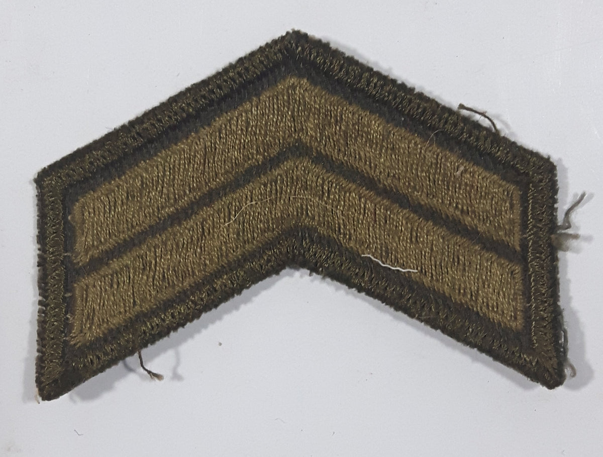 Vintage Corporal Two Chevrons 1 1/2" x 2 1/4" Shoulder Fabric Patch Ba ...