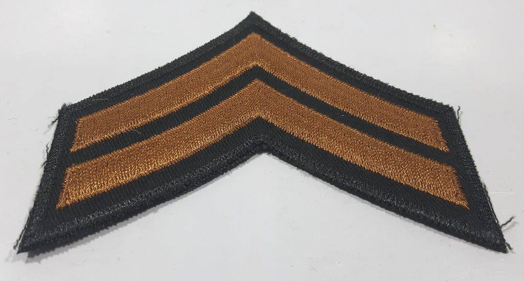 Vintage US Army Corporal Rank Gold Thread Chevrons on Khaki 32" x 4" S ...