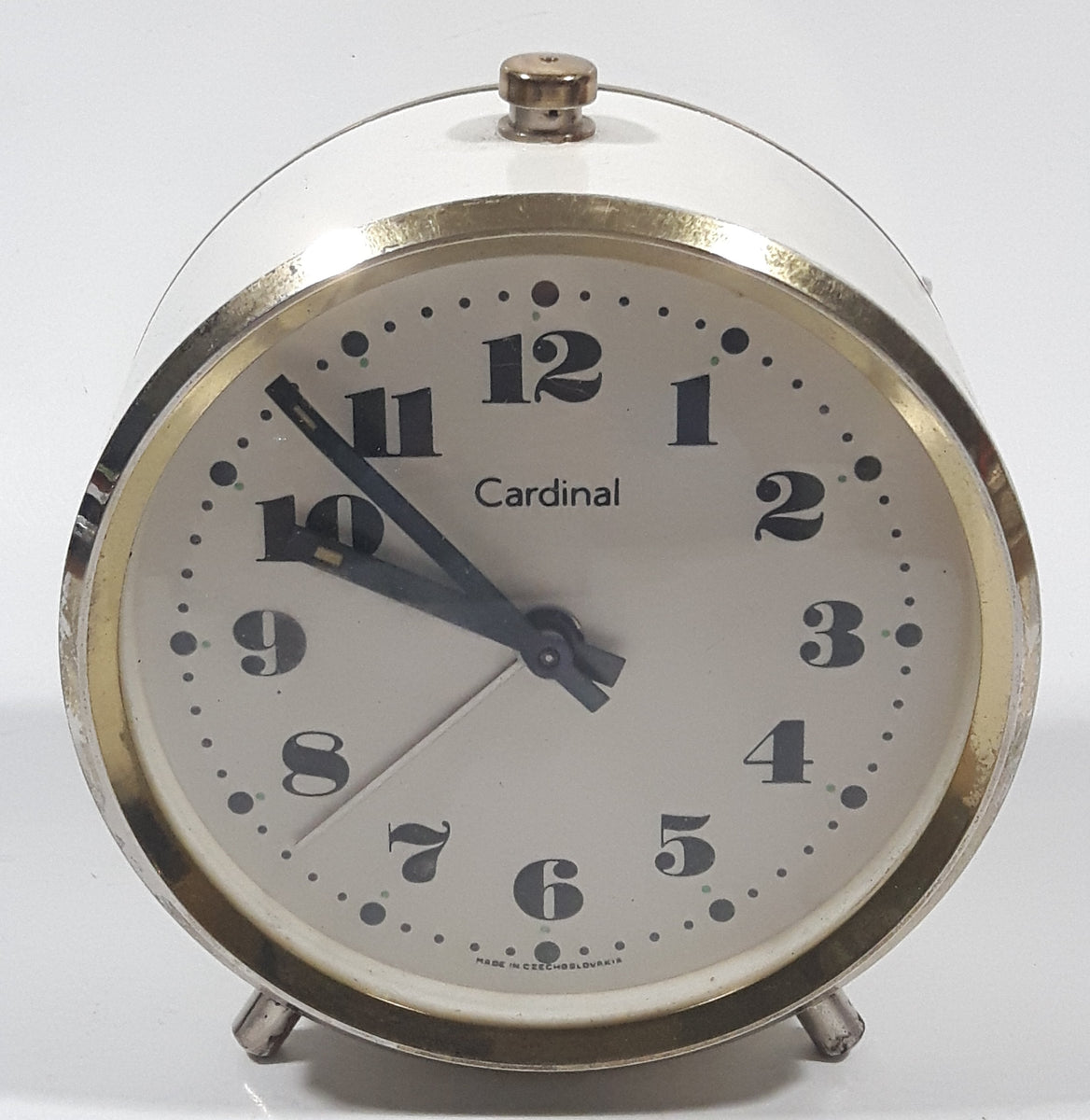 Vintage Cardinal 4 3/8" Tall Wind Up Alarm Clock Made in Czechoslovaki ...