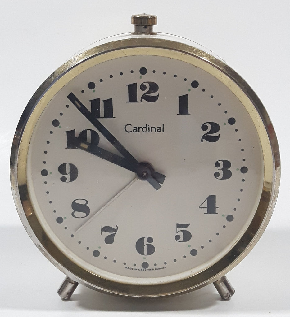 Vintage Cardinal 4 3/8" Tall Wind Up Alarm Clock Made in Czechoslovaki ...