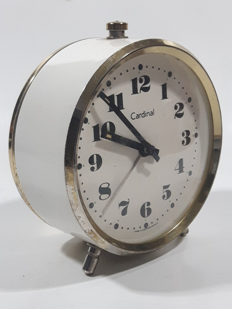 Vintage Cardinal 4 3/8" Tall Wind Up Alarm Clock Made in Czechoslovaki ...