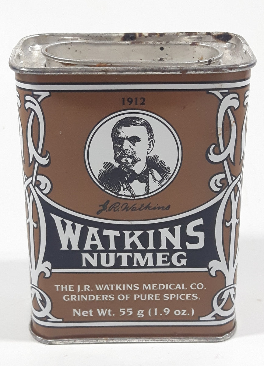 Vintage Watkin's Nutmeg 55g Brown 3 1/8" Tall Tin Metal Container ...