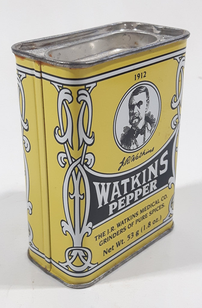 Vintage Watkin's Pepper 53g Yellow 3 1/8" Tall Tin Metal Container ...