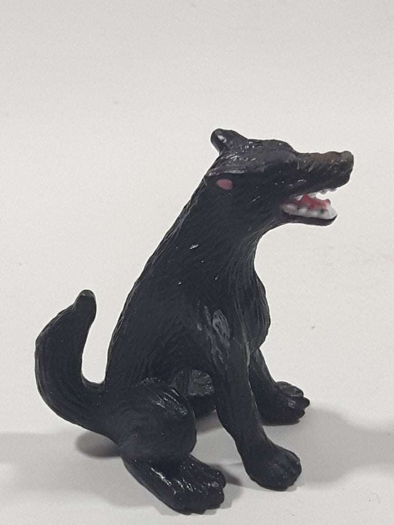 Wolf Animal Pup Look Creature Black 1 3/8" Tall Toy Action Figure ...