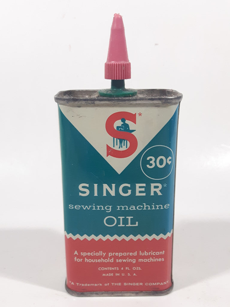Vintage Singer Sewing Machine Oil 30c 4 FL OZS. Tin Metal Can Handy Oi ...