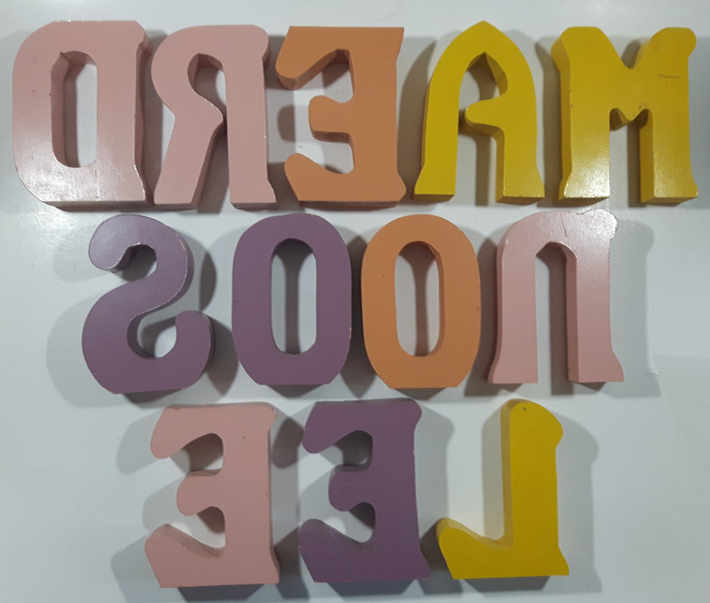 Orange, Yellow, Pink Block Letters 5" Tall Set of 12 – Treasure Valley ...