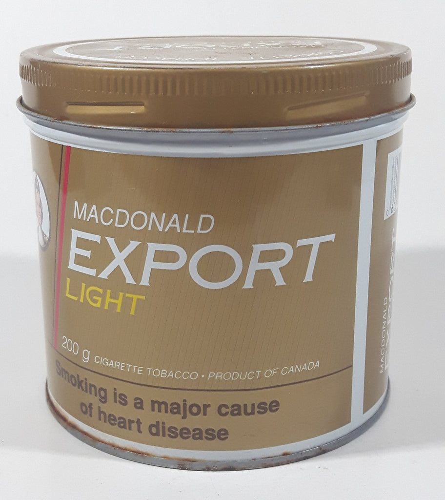 Vintage Macdonald's Export Light Cigarette Tobacco Gold Tin Metal Can ...