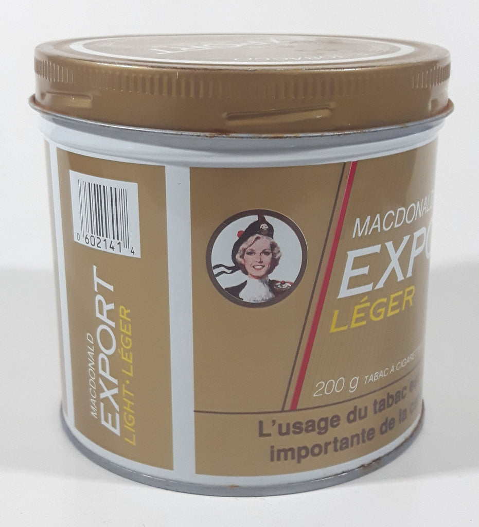 Vintage Macdonald's Export Light Cigarette Tobacco Gold Tin Metal Can ...