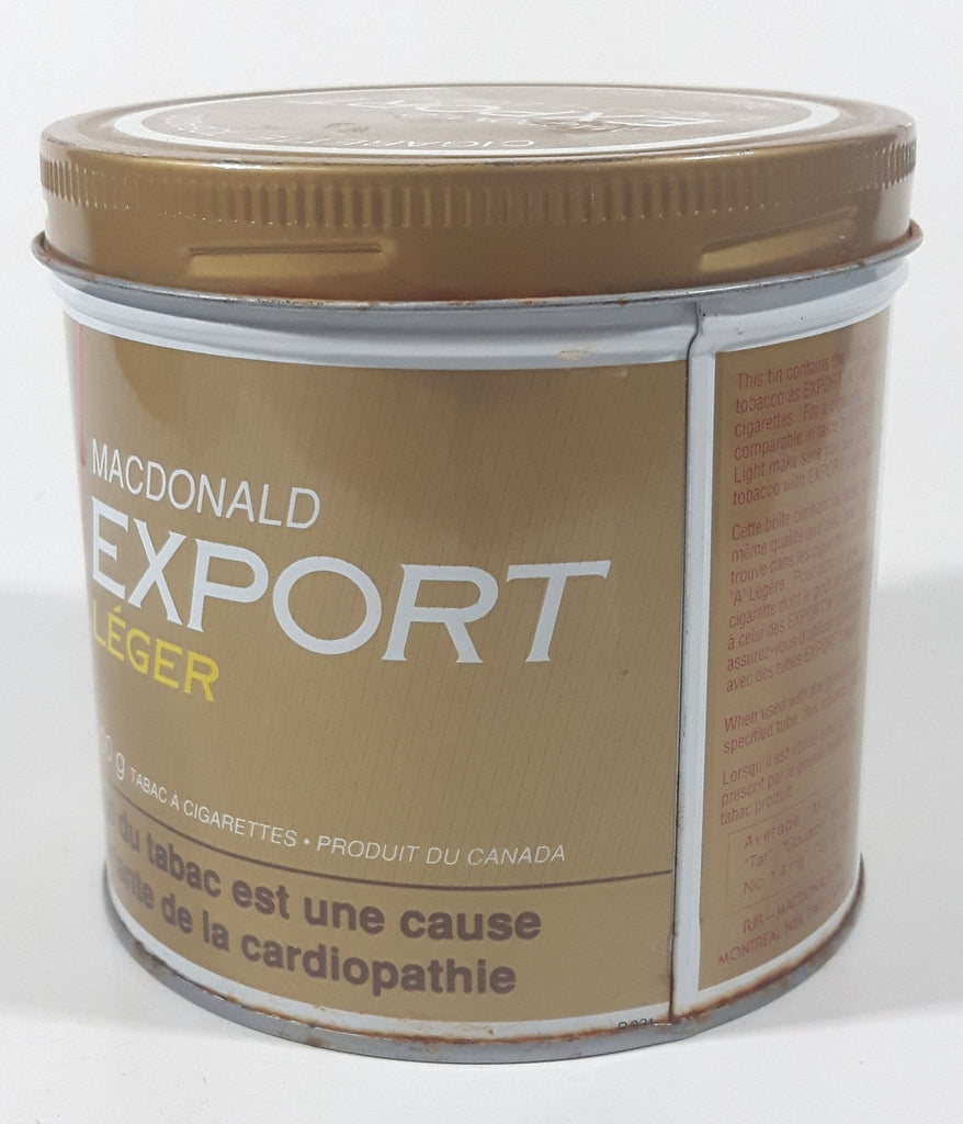 Vintage Macdonald's Export Light Cigarette Tobacco Gold Tin Metal Can ...